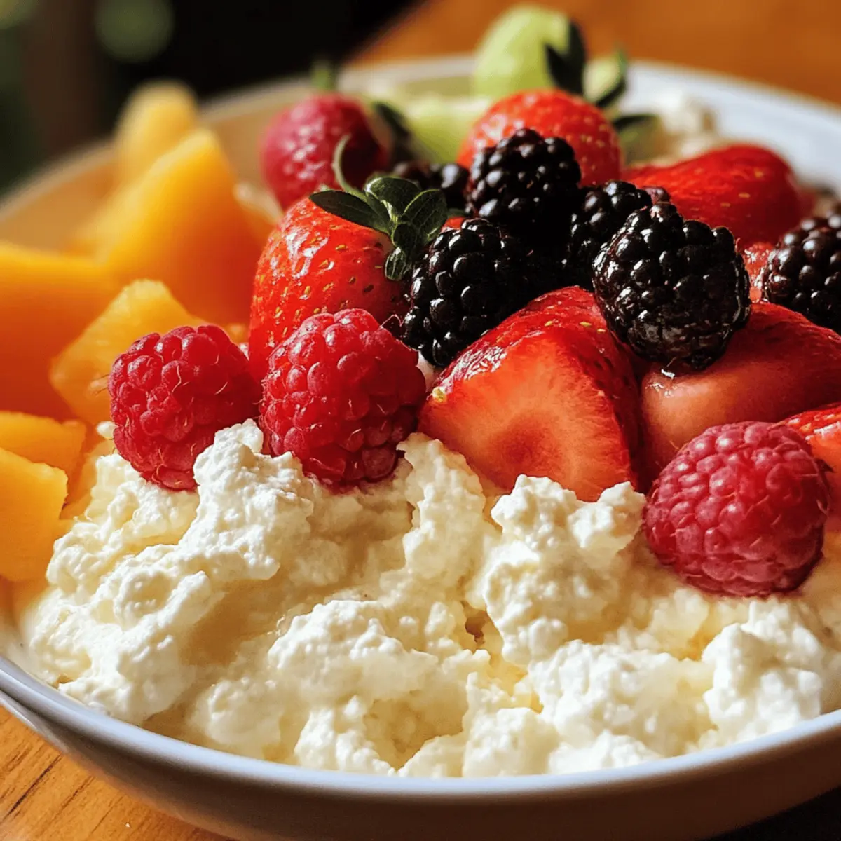 Easy Delicious Creamy Cottage Cheese with Fruit Snack