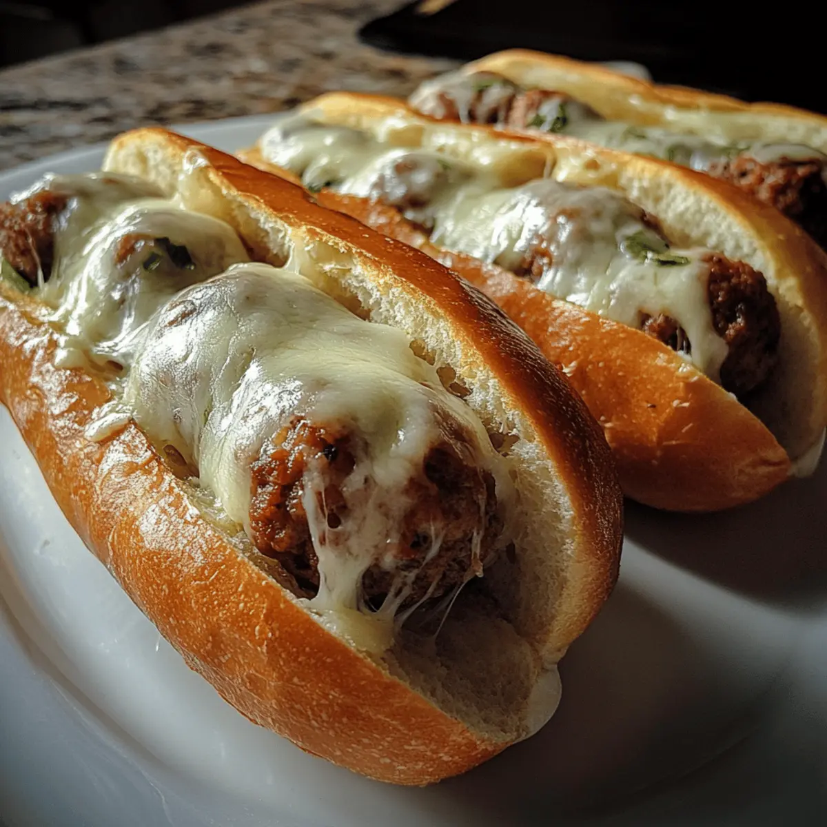 Irresistible Delicious Meatball Subs with Provolone Cheese