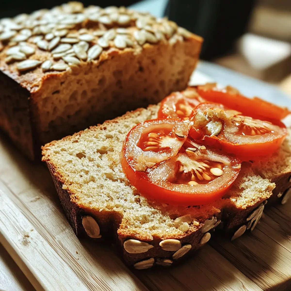 Irresistible Sunflower Seed Bread With Sliced Tomatoes Recipe