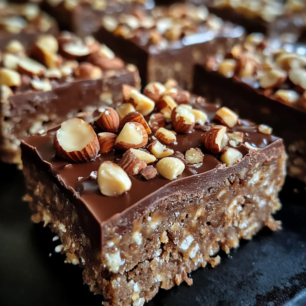 Irresistible Delicious Crispy Chocolate Hazelnut Oat Squares